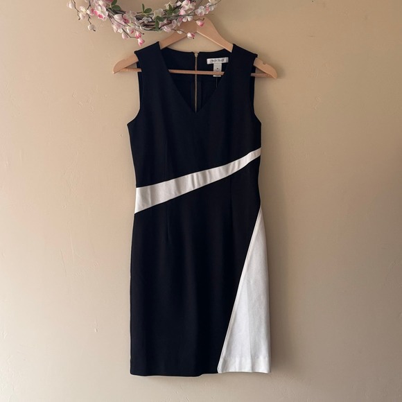 White House Black Market | Dresses | Whbm Sl Ponte Color Block Dress ...